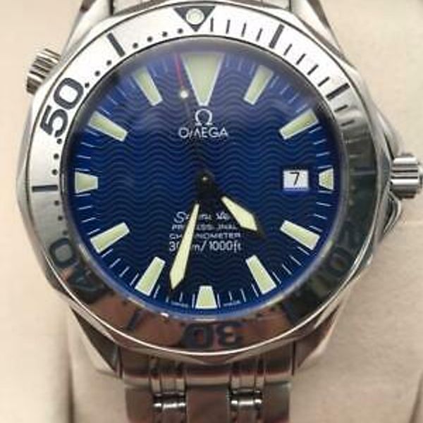 Omega Seamaster Pro 300M Full Size 41mm Electric Blue Dial Swiss Automatic w box | WatchCharts ...