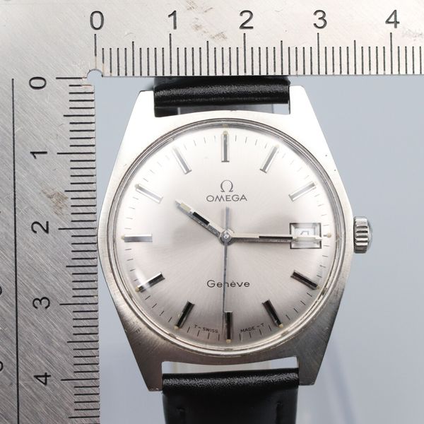 [NEAR MINT] OMEGA Geneve Cal.613 Silver Hand Winding Mens Vintage Watch ...