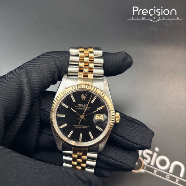 Rolex 16013 DateJust 36 Two-Tone Black Dial (Full Set) | WatchCharts ...