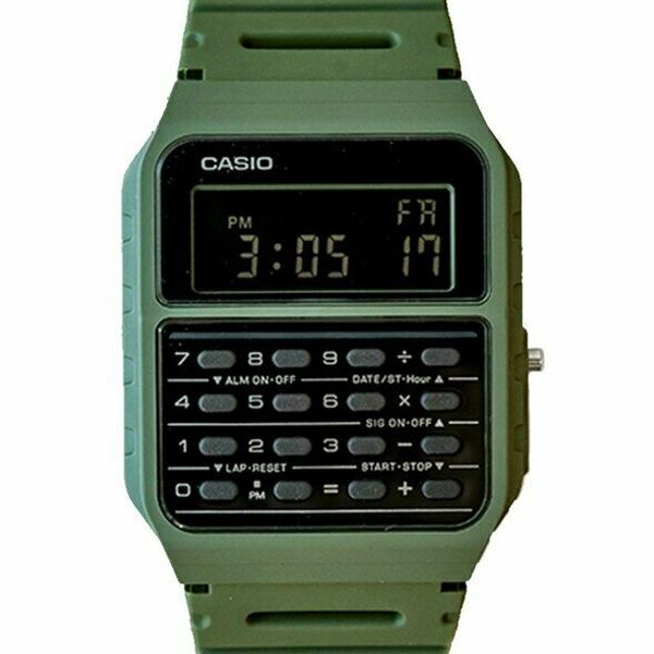 Genuine Casio CA-53WF-3B Green Retro Classic Calculator Watch ...