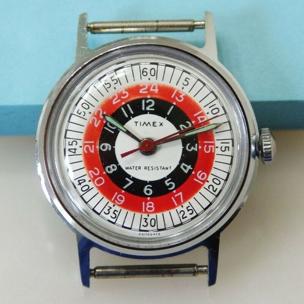 Vintage Timex Sprite Bullseye Roulette Watch, Manual Hand Wind ...