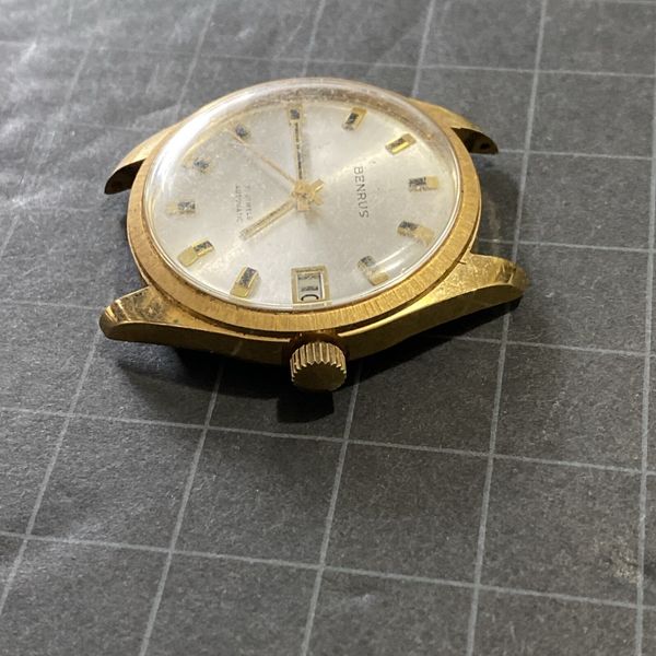 Benrus 25 Jewels Automatic Analog Base Metal Case Gold Plated S Steel ...