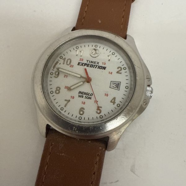 Timex Expedition Indiglo WR50M Digital Analog Watch with Leather Band ...