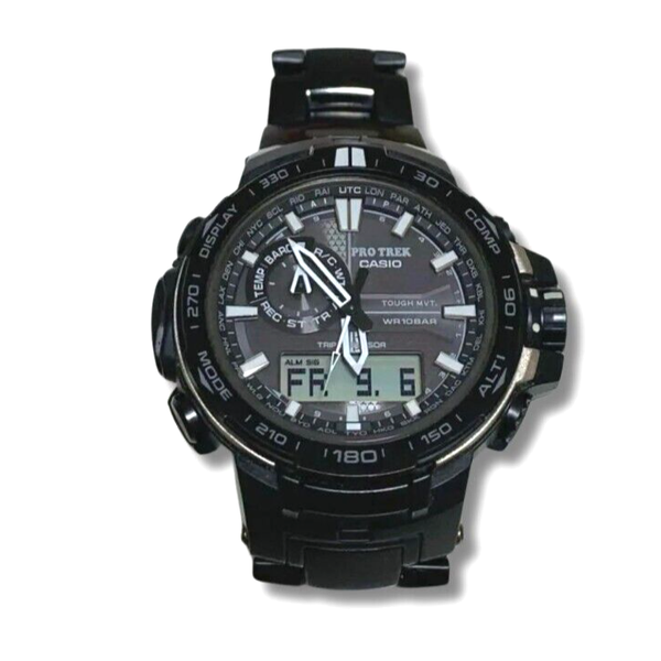 Casio Protrek PRW-6000YT Black Moment Sapphire Solar Watch Titanium ...