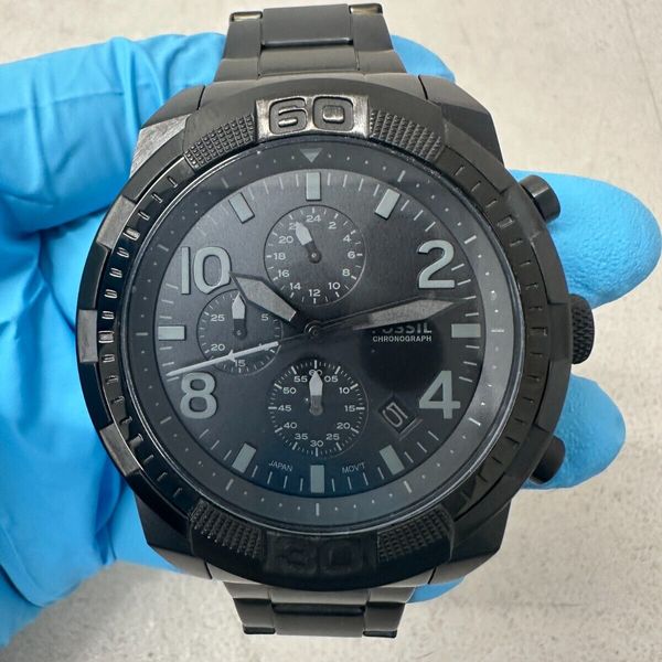 Fossil FS5712 Bronson Chronograph Black Stainless Steel Watch ...