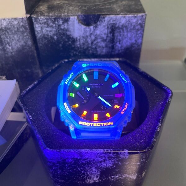 Custom Rainbow Jelly Casio G-Shock CasiOak 45mm Clear (International ...