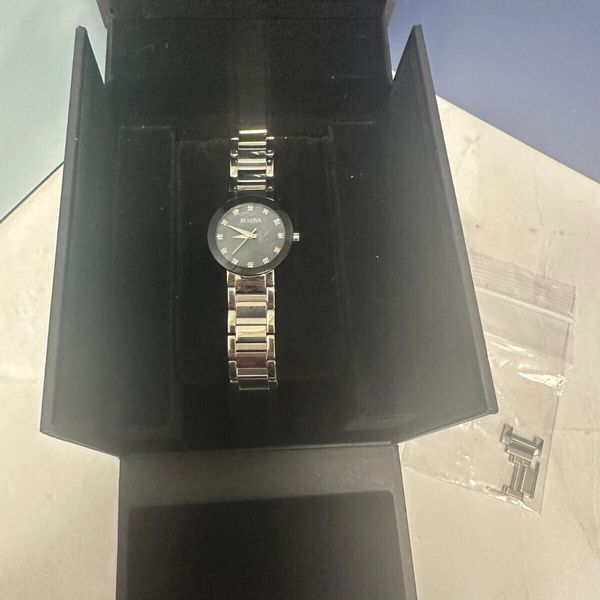 Bulova Futuro Black Mother Of Pearl Watch 96P172 BEAUTIFUL ...