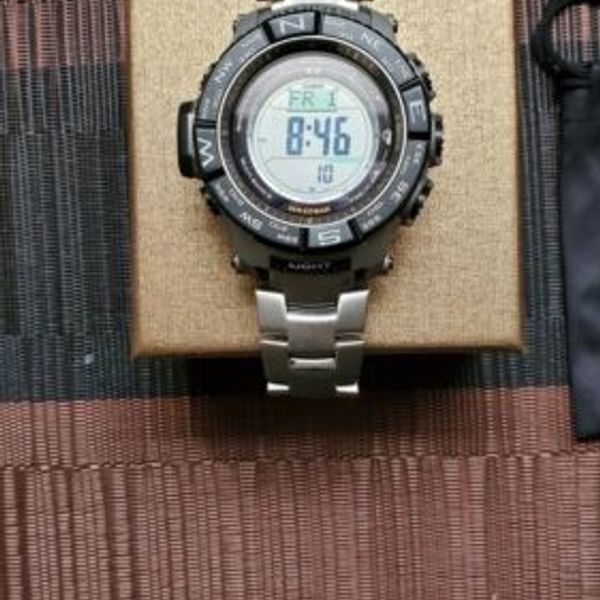 Casio Men's Pro Trek PRW-3500T-7CR Tough Solar Triple Sensor Digital Sport Watch | WatchCharts ...