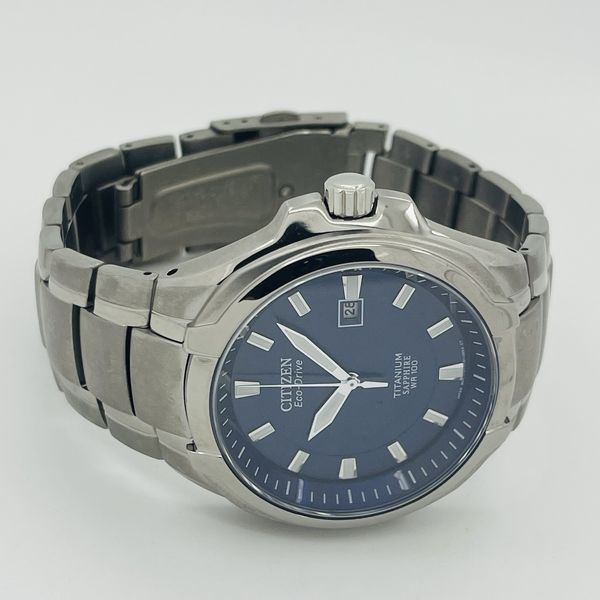 Citizen Paradigm Titanium Men's Eco-Drive Silver Blue Dial 42mm Watch ...