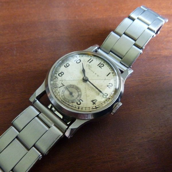 Art Deco Rolex Mechanical Watch Ref 2831 Steel Case Faceted Lugs Aegler ...