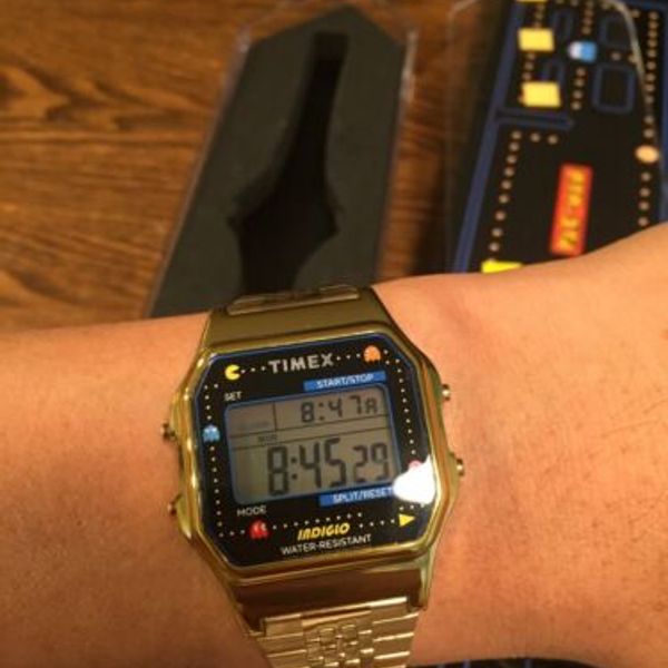 Timex x Pac-Man™ T80 34mm Stainless Steel Bracelet Watch TW2U32000YB ...