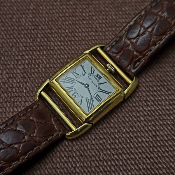 HAMILTON CONTOUR GOLD PLATED VINTAGE QUARTZ MEN'S WATCH | WatchCharts ...