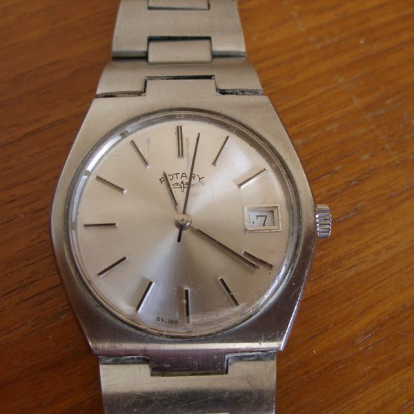 Men's Rotary Swiss Quartz 1970's Silver Colour Watch. - (Q14 ...