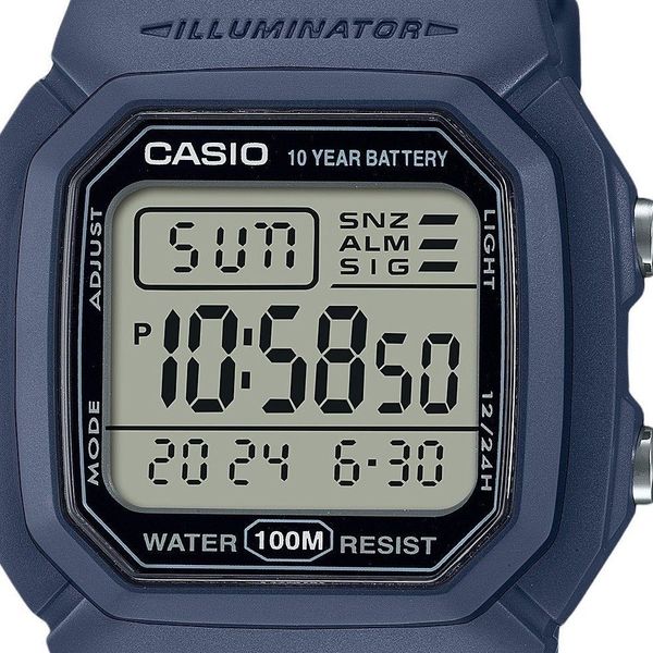 Casio Illuminator Digital Alarm Preset Timer Backlight W800H2AV 100M ...
