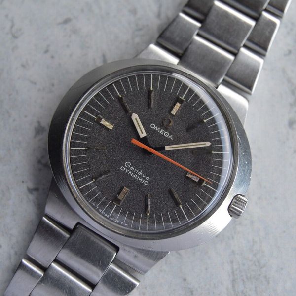 1971 Omega Geneve Dynamic Black Dial Men's Rare Mechanical Steel ...