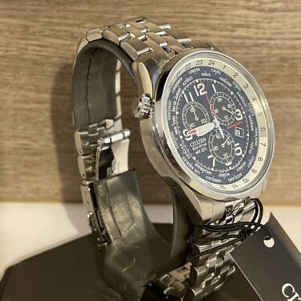 Citizen Men's AT0361-57L Eco-Drive Chronograph Blue Dial Stainless ...