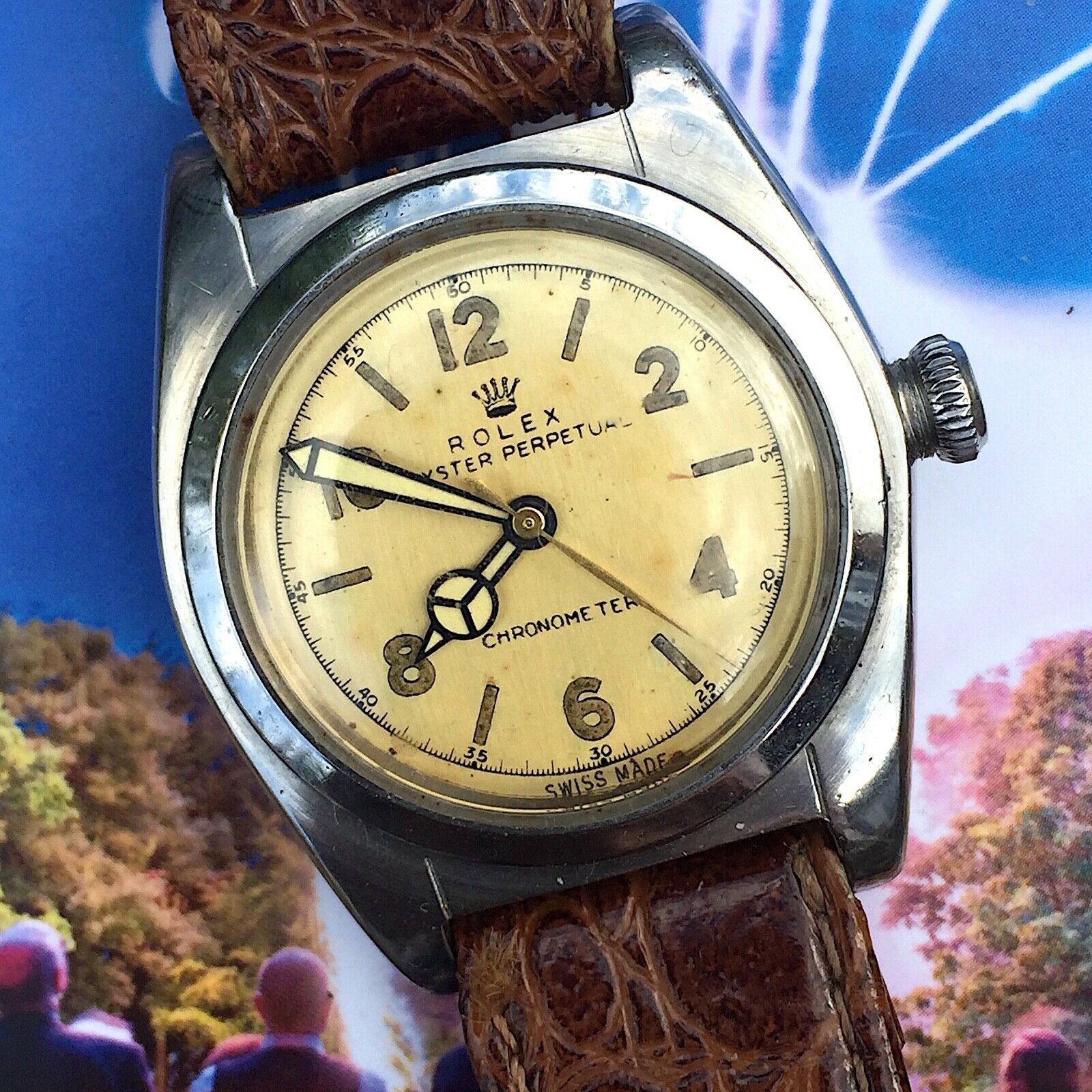 ROLEX PERPETUAL OYSTER BUBBLEBACK MERCEDES HANDS GENTS WATCH WWII ...