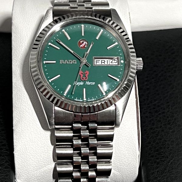Rado Purple Horse Green Dial Day Date Overhauled Automatic Watch 36MM ...