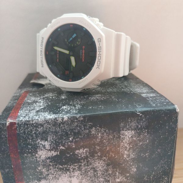 Casio Modded Watch Casioak White With RGB Dial | WatchCharts Marketplace