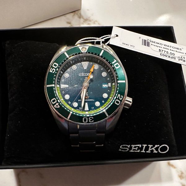 Seiko Men's Prospex GMT Solar sumo Green Dial Diver Watch SFK003 ...