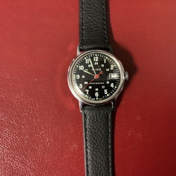 Vintage 1973 Timex Military Style Mens Watch. | WatchCharts Marketplace