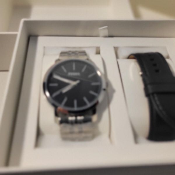 Fossil Men's Luther Three-Hand Interchangeable Strap Watch Gift SET ...