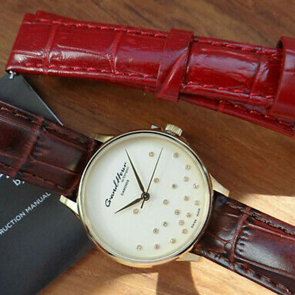 Grand Heur by Edington Ladies Watch Diamonds 14K Gold Plated Box ...