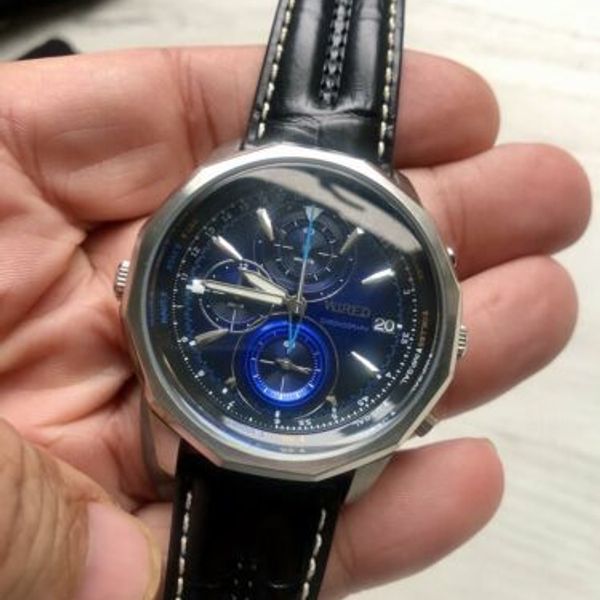 Seiko wired watch Chronograph Tachymeter Vk67 SnapBack Meccaquartz ...