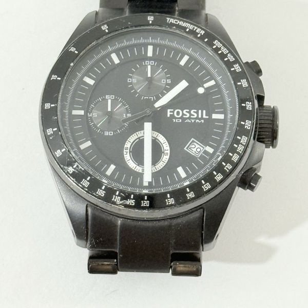 Fossil Decker CH2601 Men's Black Stainless Steel Quartz Watch Need New ...