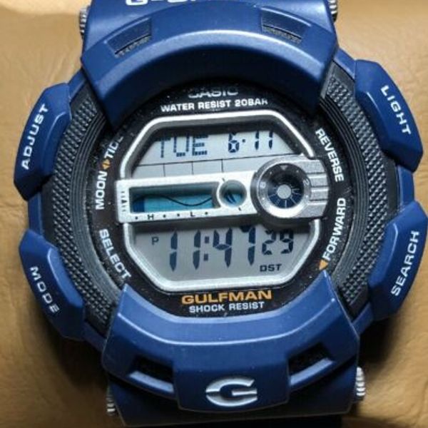 Casio G Shock Blue Gulfman Dual Illuminator Series Casio 3088 G-9100 ...