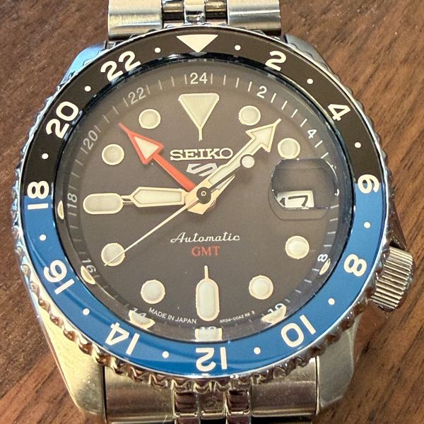 Seiko 5 Sports SSK003 Automatic Watch GMT Blue Dial - Pre owned (Box ...