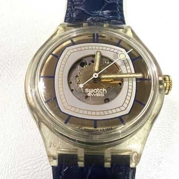 Swatch Automatic Skeleton Watch Clear Navy W493 | WatchCharts Marketplace