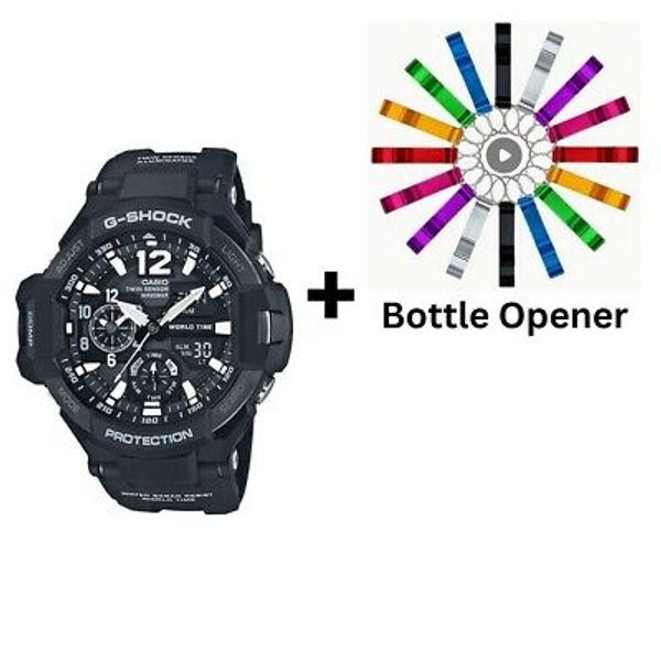 Casio G-Shock Mens Black Analogue/Digital Gravitymaster Watch GA1100 ...