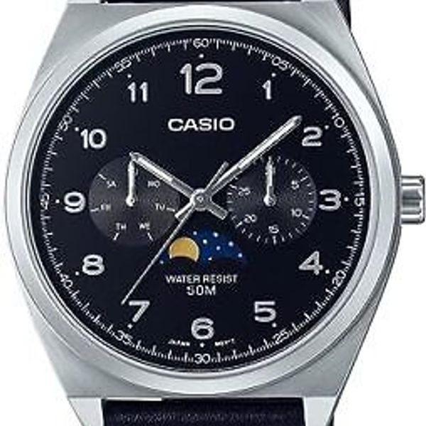 CASIO Standard Moon Phase Analog Men's Watch MTP-M300L-1AV Black ...