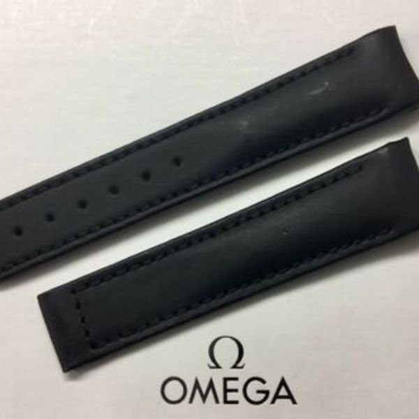 Genuine Omega 20mm Black Seamaster Rubber Deployment Strap Ref-98000037 ...