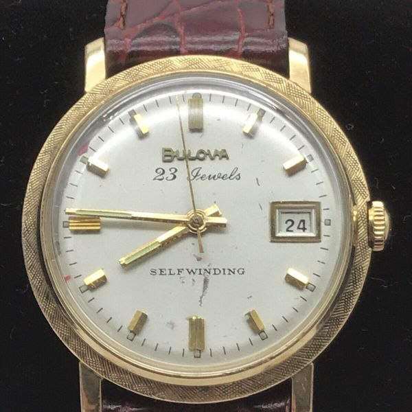 Vintage Bulova 23 Jewels Gold-Tone Self-Winding Watch With Date ...