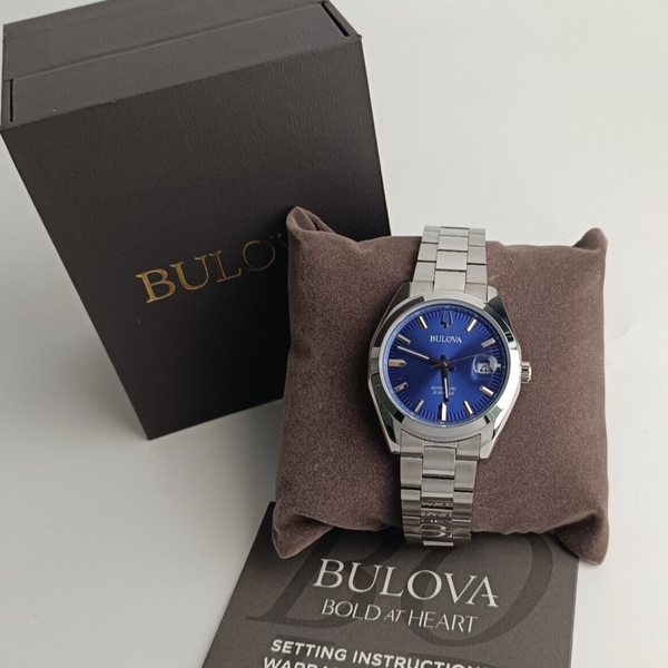 NEW Bulova Surveyor 96B436 Men's Automatic Watch Blue Dial 39MM with ...