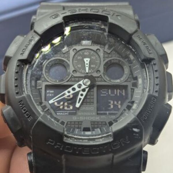 Casio Men's Watch G-Shock Black Resin Strap Anti-Magnetic Ana-Digital ...