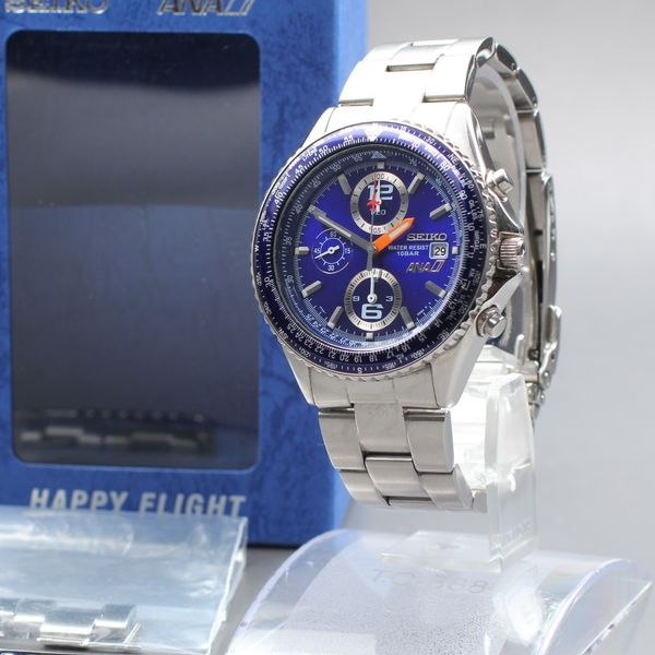 [Near MINT / Full Set] Seiko ANA Flightmaster 7T92-0CF0 Pilot Quartz ...