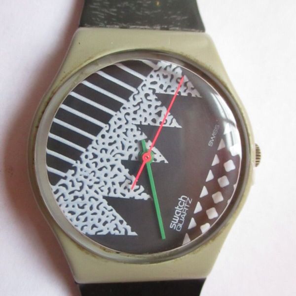 1984 Grey Memphis Gents Swatch Watch - Runs - Free Shipping ...