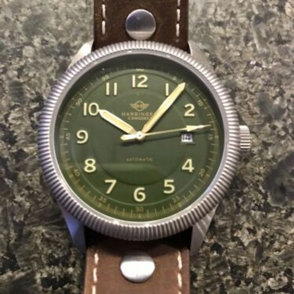 Harbinger HC9 Conquest Miyota Automatic Pilot Watch, Green/Guilt, Exc ...