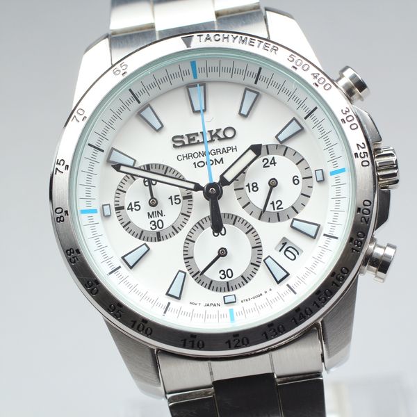 [N MINT] Seiko 6T63-00D0 Chronograph SSB025 White Quartz Men's Watch ...
