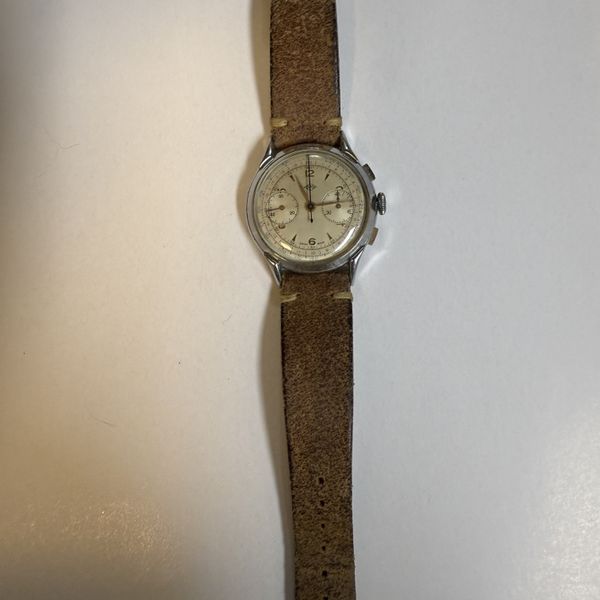 Vintage Landeron 148 dual register chronograph with beautiful spider ...