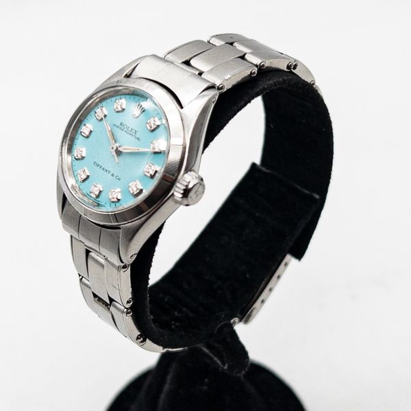 RARE $9000 ROLEX OYSTER PERPETURAL Tiffany & Co Diamond Ladies SS Watch ...