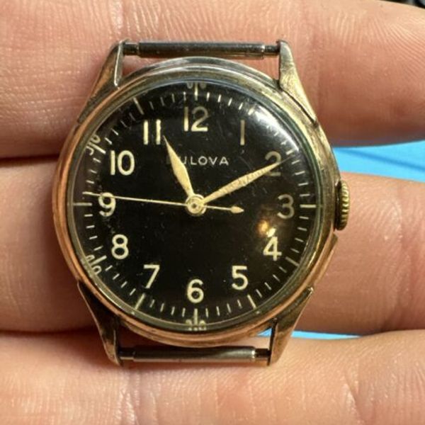 Vintage Bulova WW2 A-11 Hack Set Military Type Mens Watch 1945 10k RGP ...