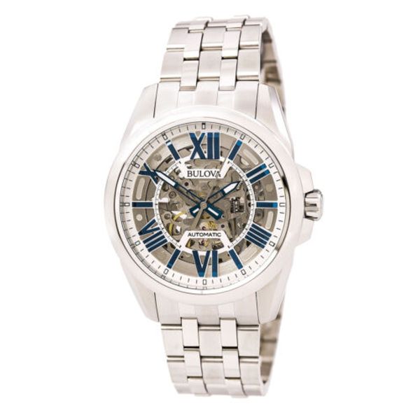Bulova 96A187 Gent's Automatic Skeleton Dial Steel Bracelet Watch ...