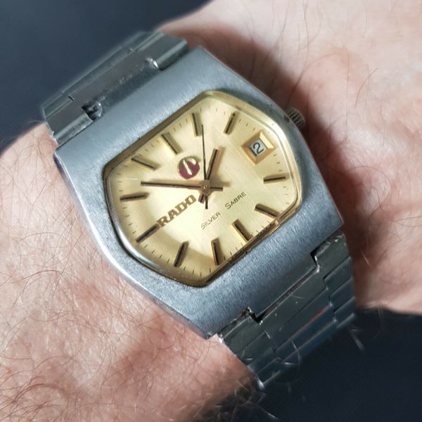 Vintage Rado Silver Sabre Mens Automatic Swiss Watch | WatchCharts