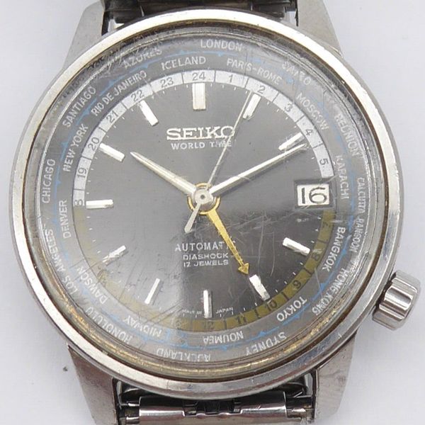 SUPERB VINTAGE SEIKO AUTOMATIC WORLD TIME MENS WRISTWATCH 6217-7000 ...