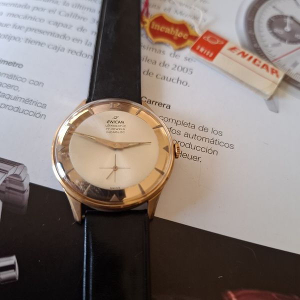 RELOJ VINTAGE ENICAR ULTRASONIC 17JEWELS INCABLOC SWISS MADE ...
