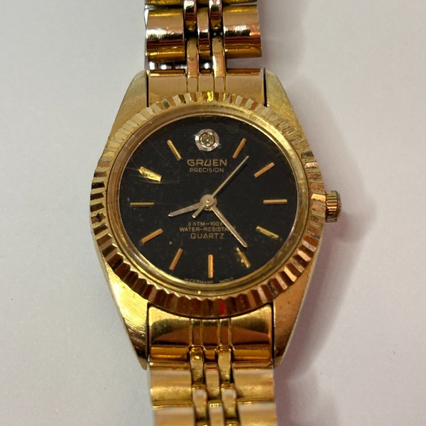 Working Vintage Ladies Gold Gruen Precision Quartz Watch CL ...